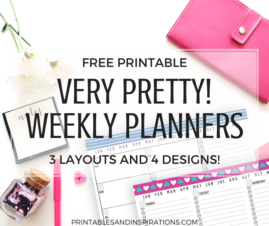 Pretty Weekly Planner Printables - Free Download! - Printables and ...