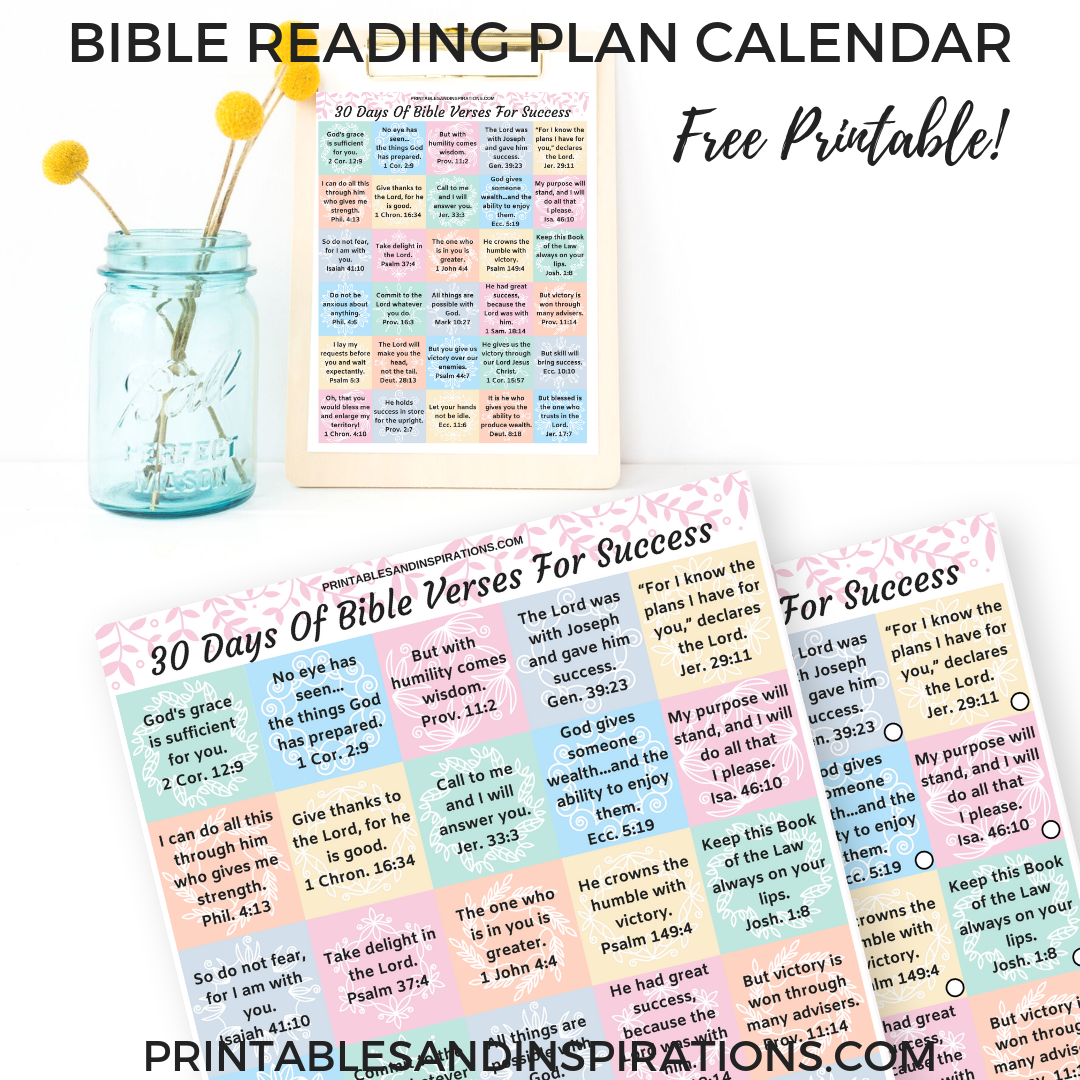 Free Daily Bible Reading Plan Calendar Printables And Inspirations