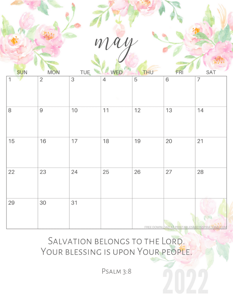 2022 Bible Verse Calendar Free Printable - Printables and Inspirations