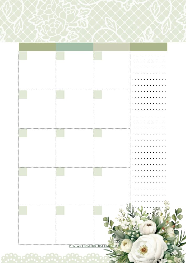 Free Printable Green Planners For Any Month - Printables and Inspirations