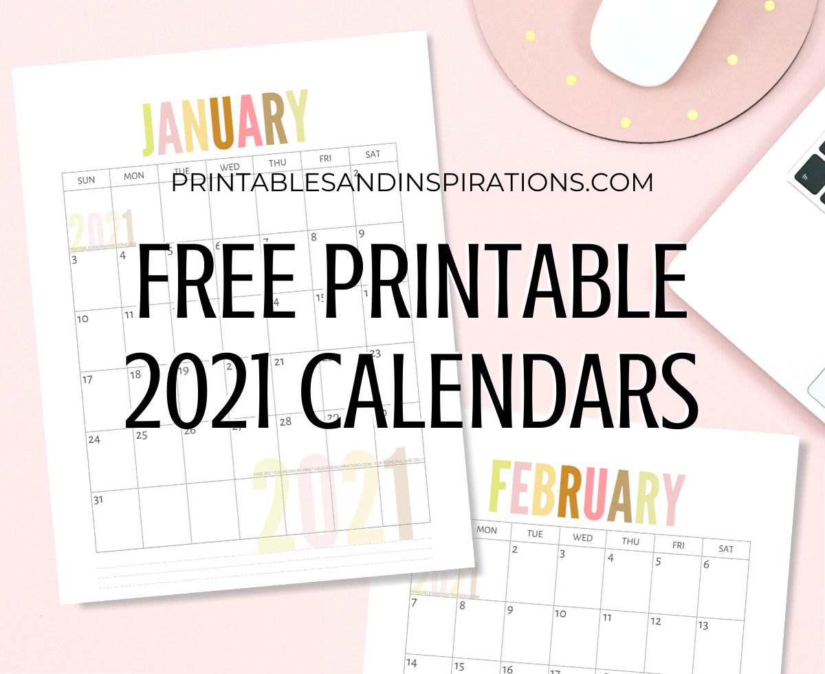 List Of Free Printable 2021 Calendar PDF - Printables and Inspirations