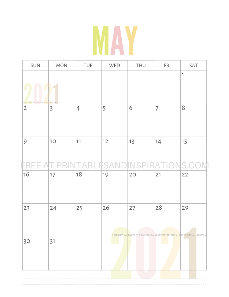 List Of Free Printable 2021 Calendar PDF - Printables and Inspirations