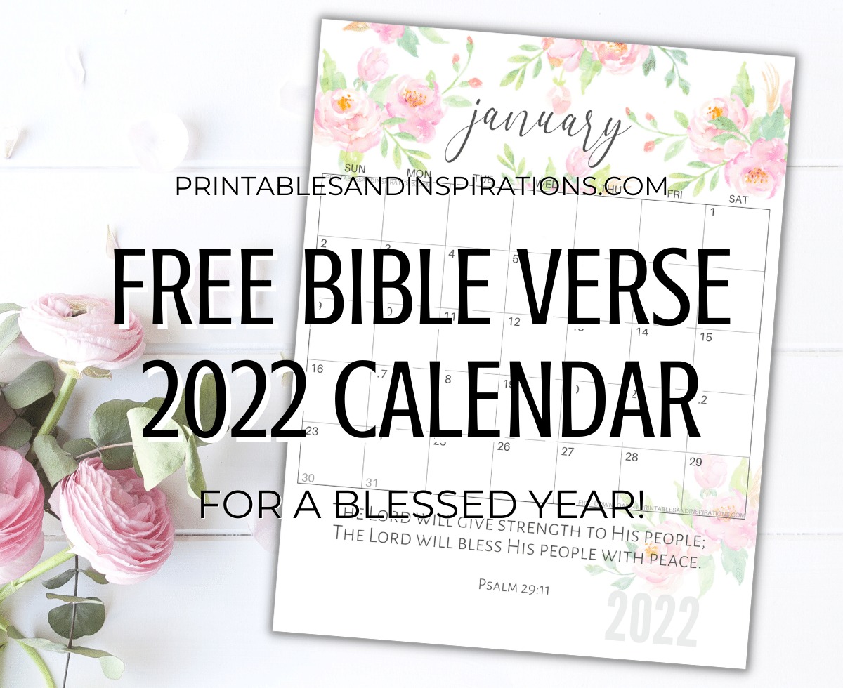 2022 Bible Verse Calendar Free Printable - Printables and Inspirations