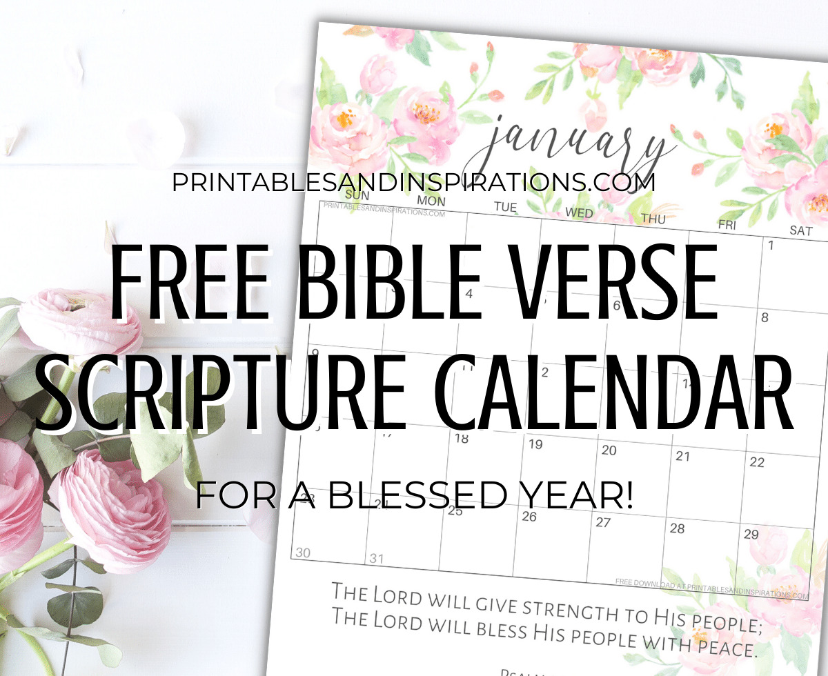 2023 Bible Verse Calendar Free Printable - Printables and Inspirations