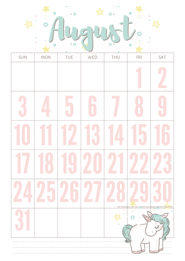 Free Printable 2025 Unicorn Calendar And Planner Pages - Printables and ...