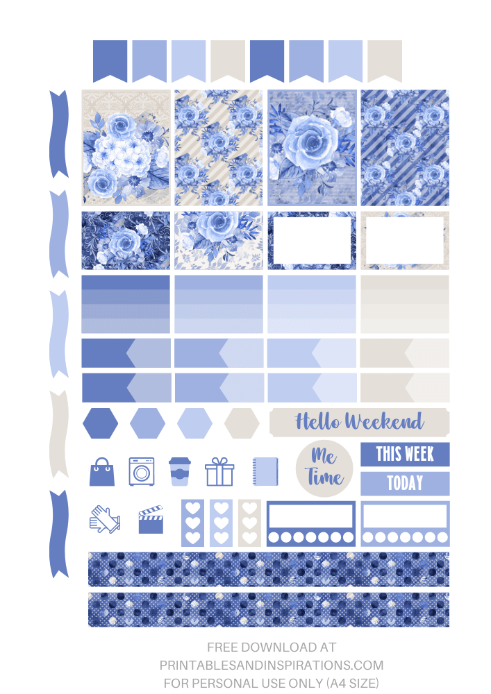 Free Printable Blue Planner Pages And Stickers - Printables and ...