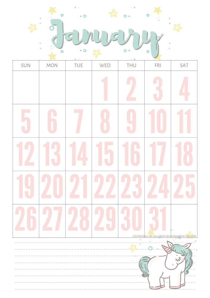Free Printable 2025 Unicorn Calendar And Planner Pages - Printables and ...