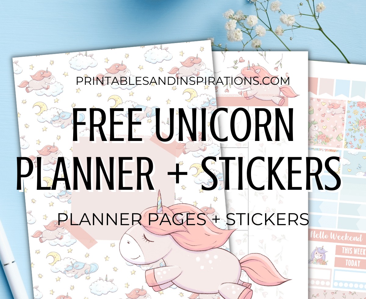 Free Printable Unicorn Planner + Stickers - Printables and Inspirations