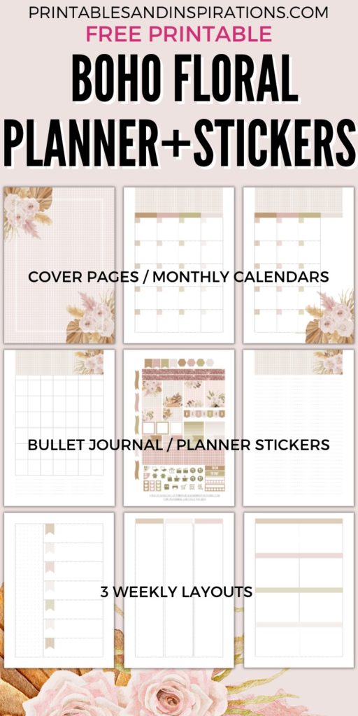 Boho Floral Printable Planner - Free Download - Printables and Inspirations