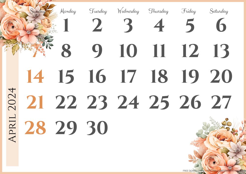 Free 2024 Monthly Wall Calendar Printable - Printables and Inspirations