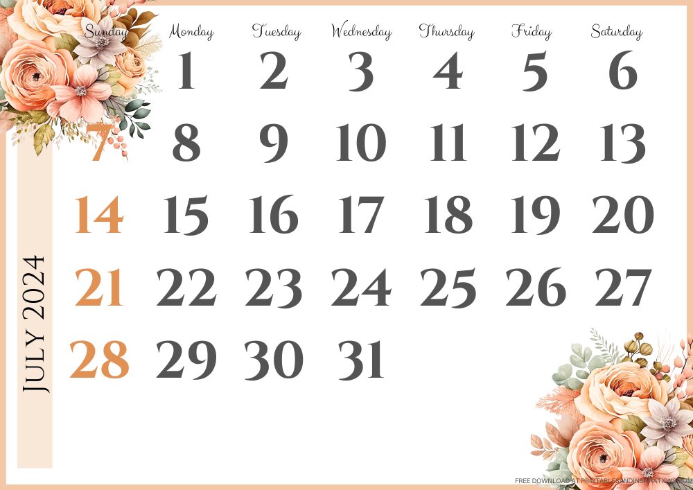 Free 2024 Monthly Wall Calendar Printable - Printables and Inspirations