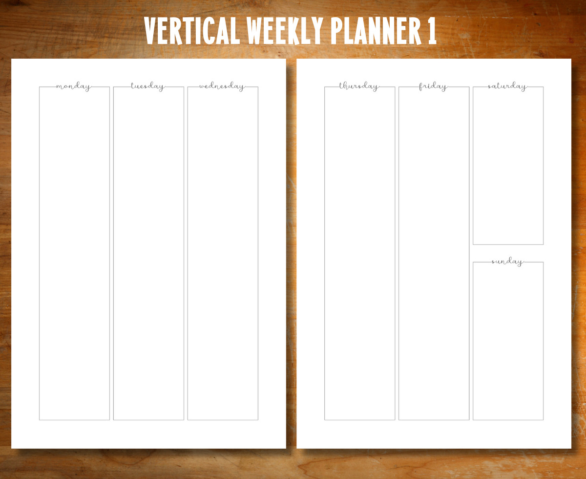 Free Printable Vertical Weekly Planner For A5 Size Planners