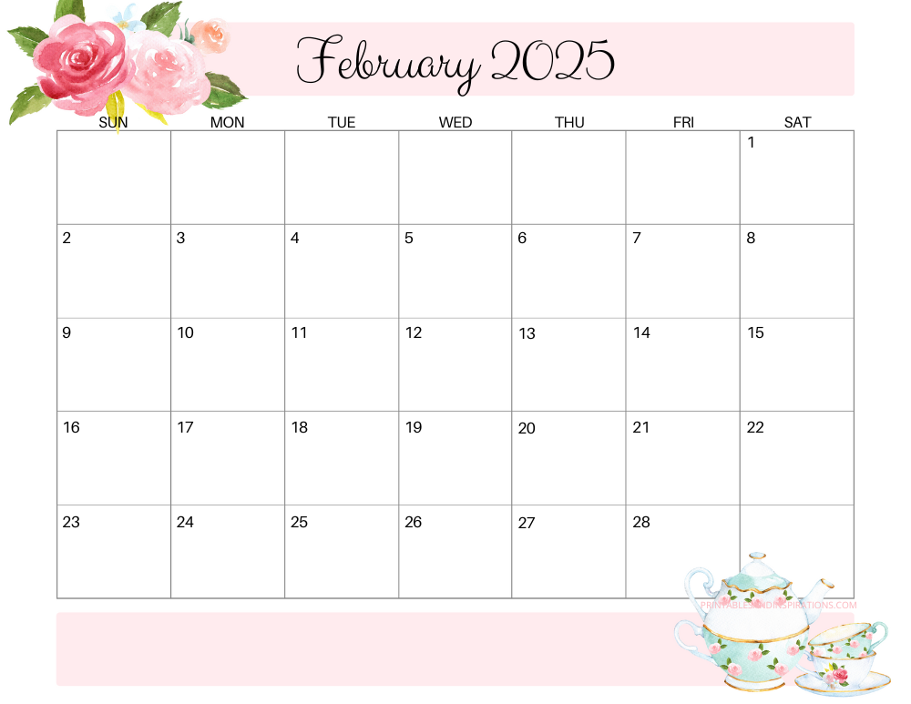 2025 Free Printable Pretty Floral Calendar And More - Printables and ...
