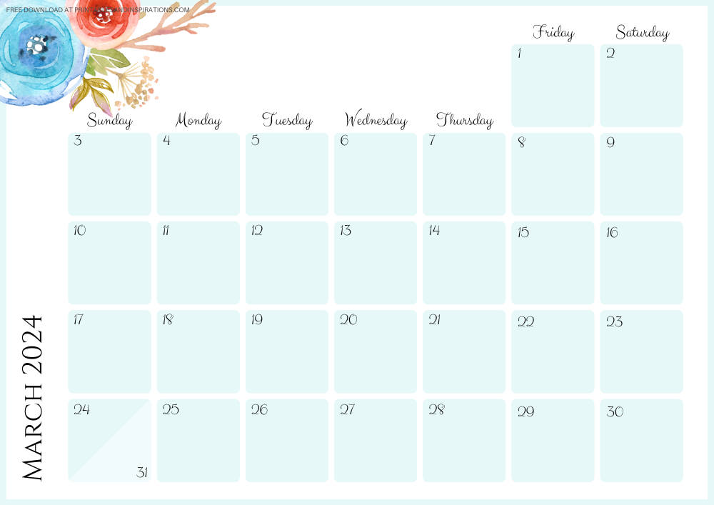 Free Printable 2024 Monthly Calendar + Weekly Planner - Printables and ...