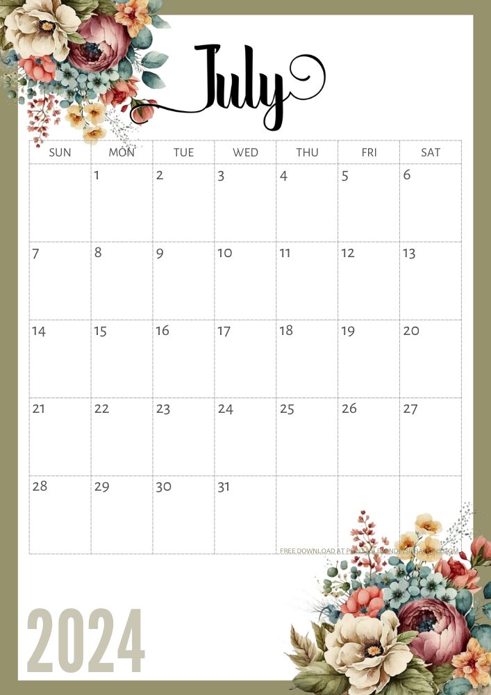 Free 2024 Vintage Floral Calendar Printable - Printables and Inspirations