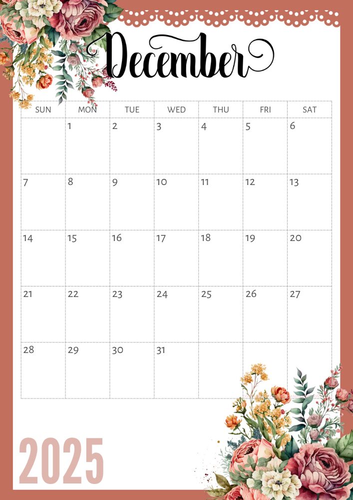 december-2025-vintage-calendar-printable-pdf – Printables and Inspirations