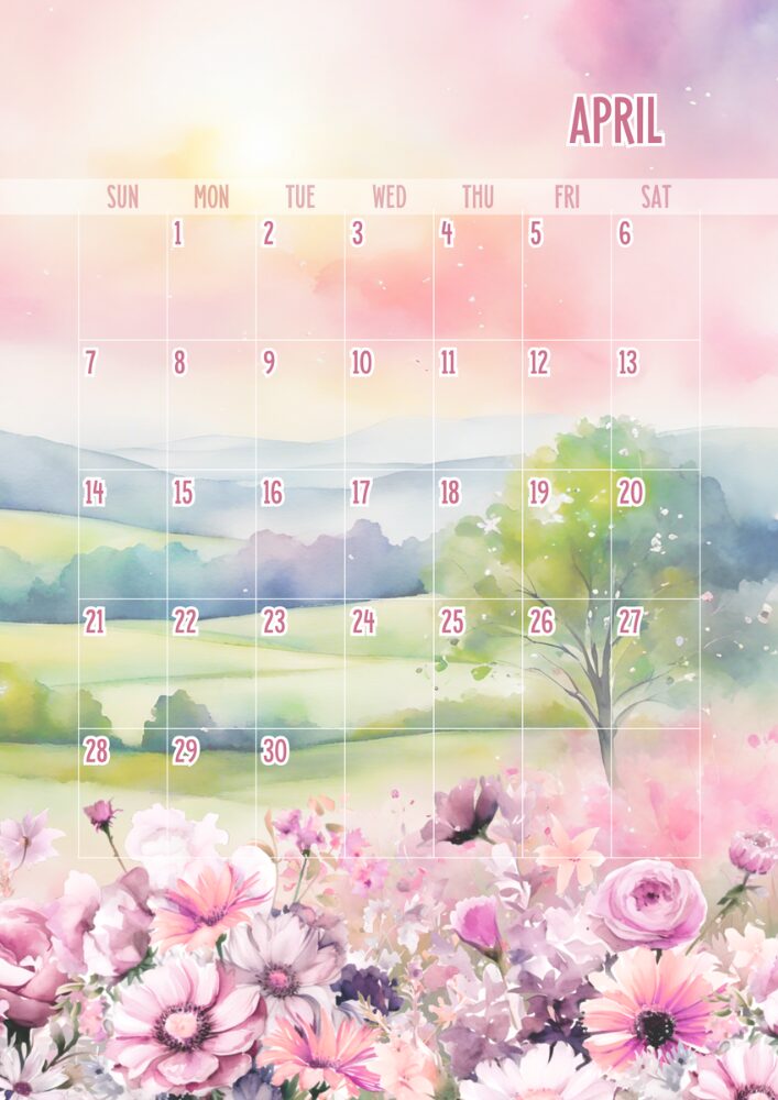 Free Digital Planner Template – Pink Floral - Printables and Inspirations