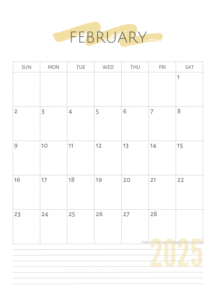 Pretty February 2025 Calendar Free Printable PDF - Printables and ...