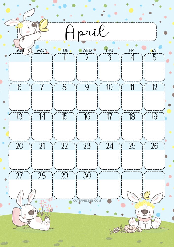 Happy April 2025 Calendar Free Printable PDF - Printables and Inspirations
