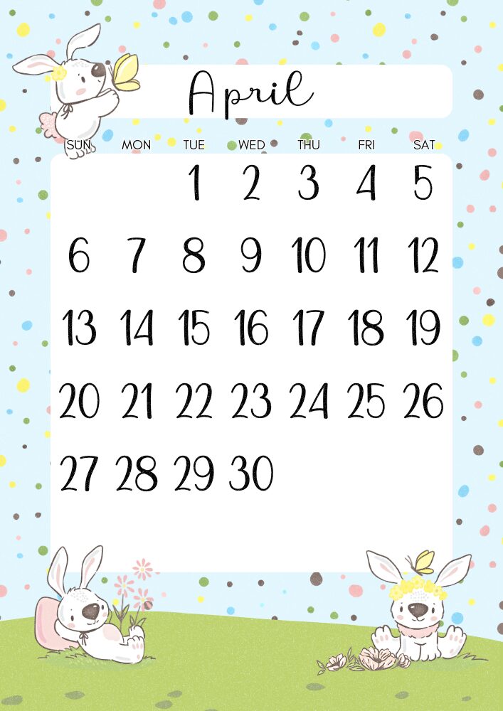 Happy April 2025 Calendar Free Printable PDF - Printables and Inspirations