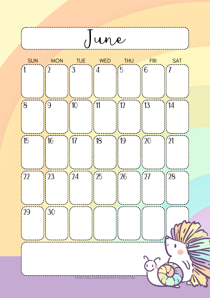 Colorful June 2025 Calendar Free Printable PDF - Printables and ...